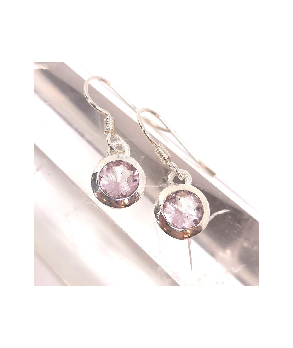 Morganite (Béryl Rose) - Boucles d'Oreilles Argent - Facettées