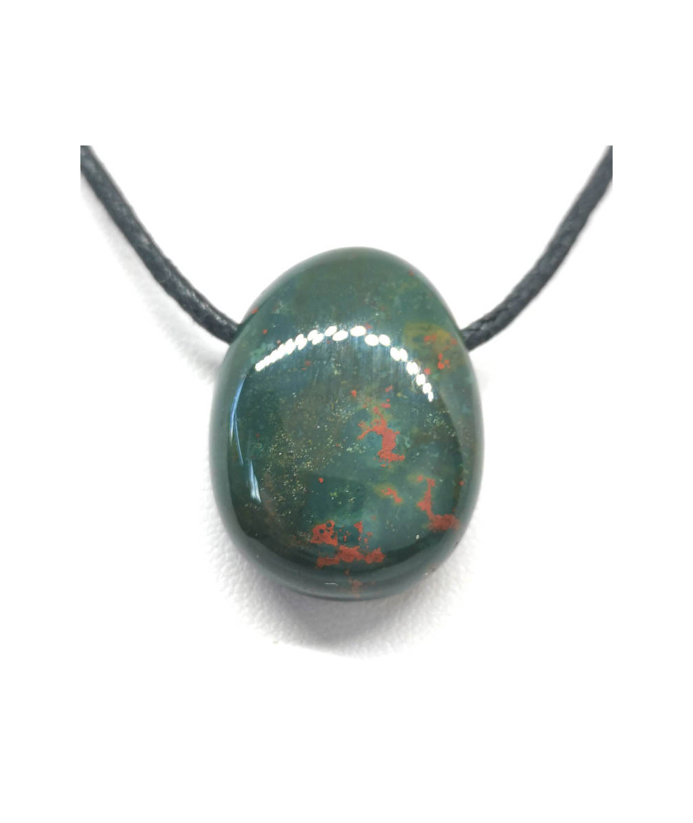 Héliotrope (Jaspe Sanguin) - Pendentif Pierre Percée Autres modèles 2,3 ...