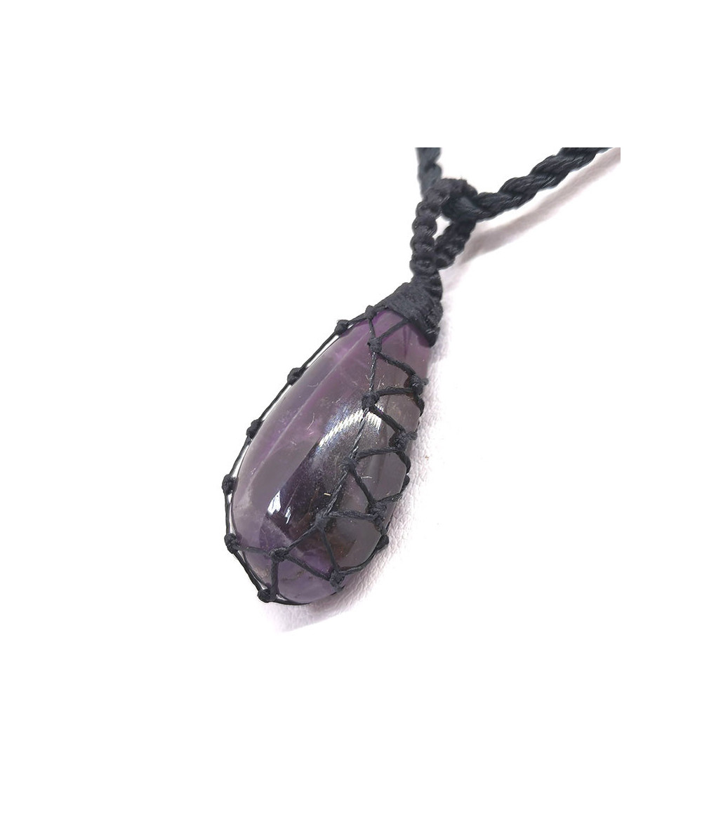 Améthyste - Collier Macramé - Cabochon Autres modèles 2,7 x 1,5 cm / 5 ...