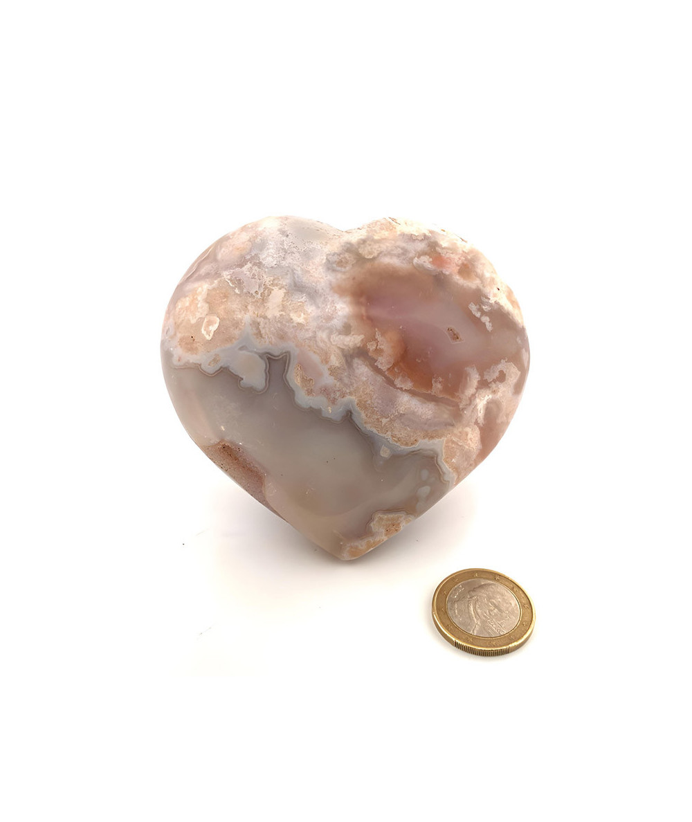 Agate Fleur - Coeur à Poser Autres modèles 8,7 x 8,4 x 3 cm / 353,6 gr