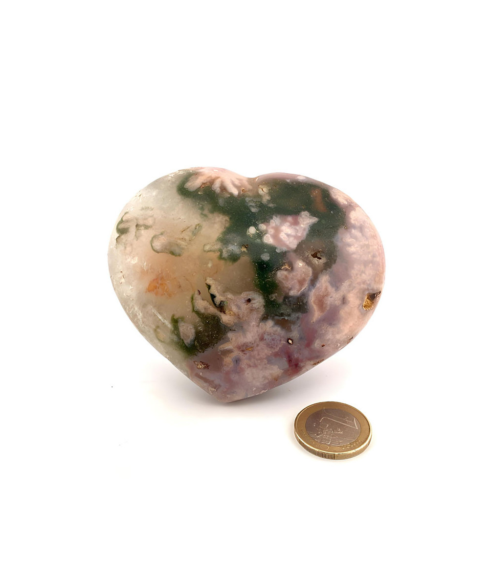 Agate Fleur - Coeur à Poser Autres modèles 9 x 7,5 x 3 cm / 274,2 gr