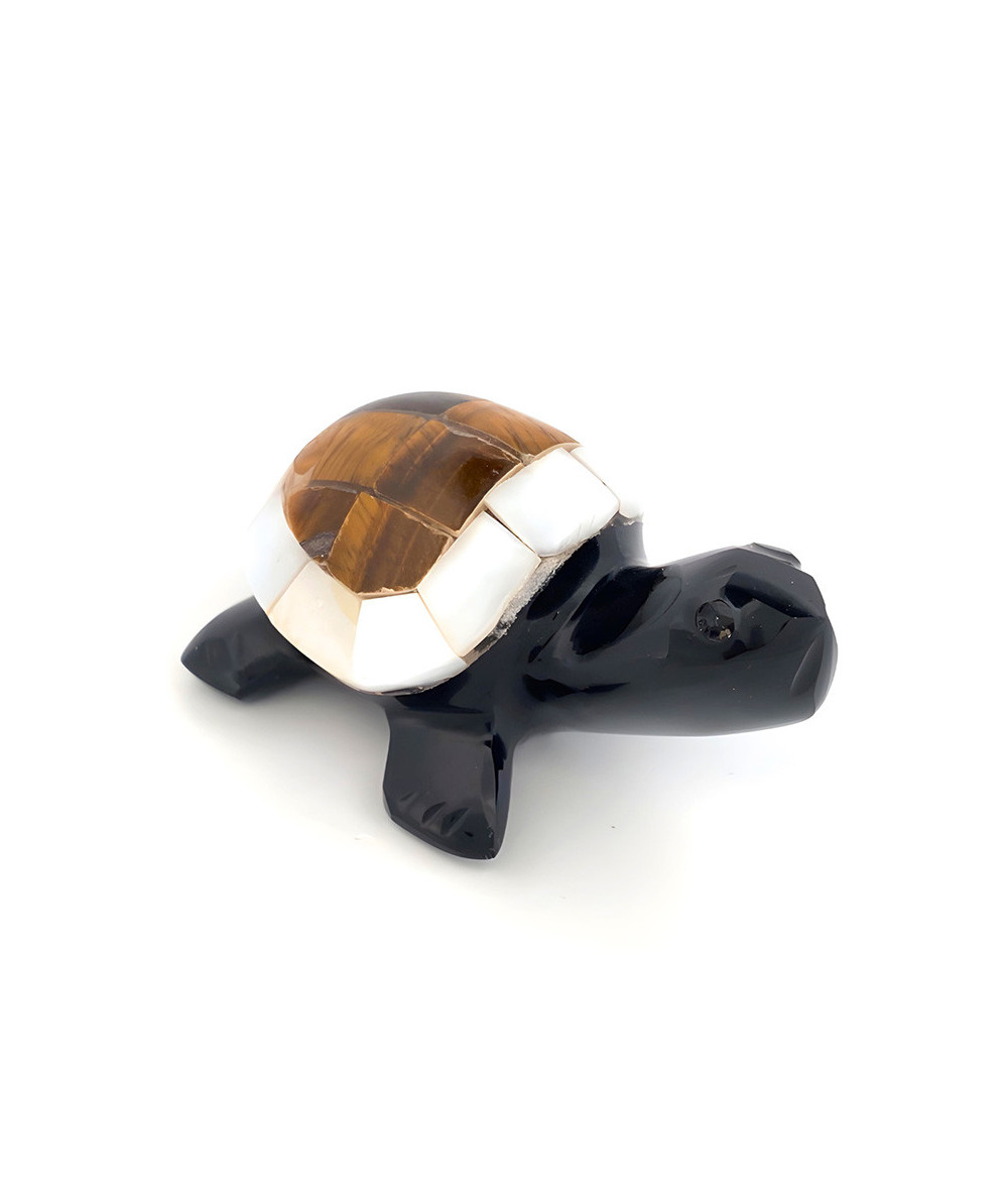 Obsidienne Noire et Nacre - Tortue Autres modèles 6,6 x 4,2 x 3 cm / 97 ...